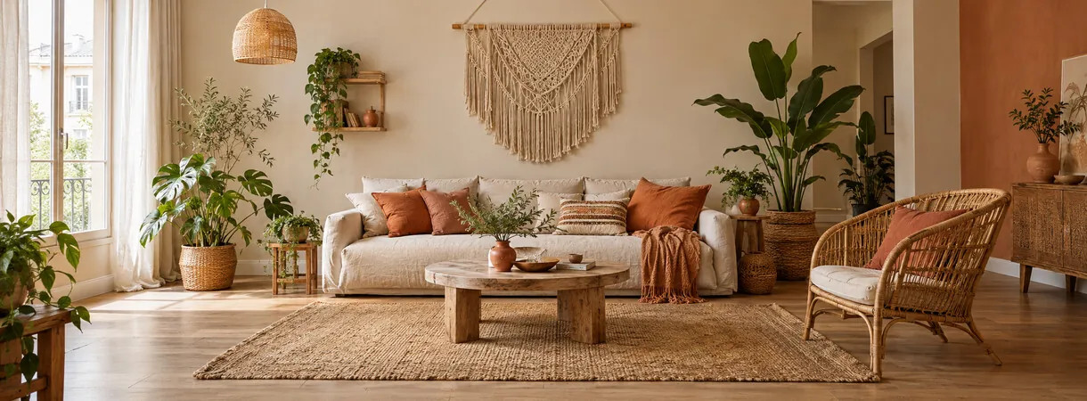 Boho styl: barvy, materiály a nápady do obýváku i ložnice