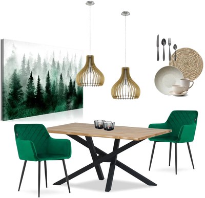 Skandinávské stolování v luxusní zelené