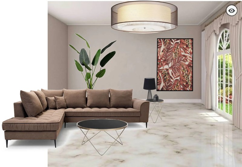 Projekt Obývací pokoj s mramorovou podlahou uživatele Katka | BIANO Studio
