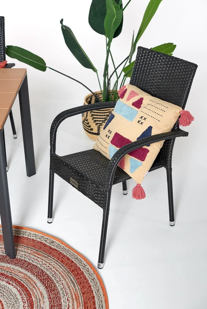 Černá zahradní židle z umělého ratanu Bonami Essentials Paris