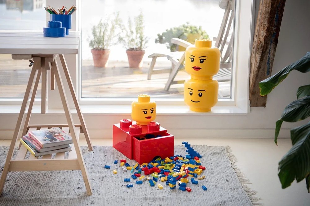 Modrý úložný kulatý box LEGO®