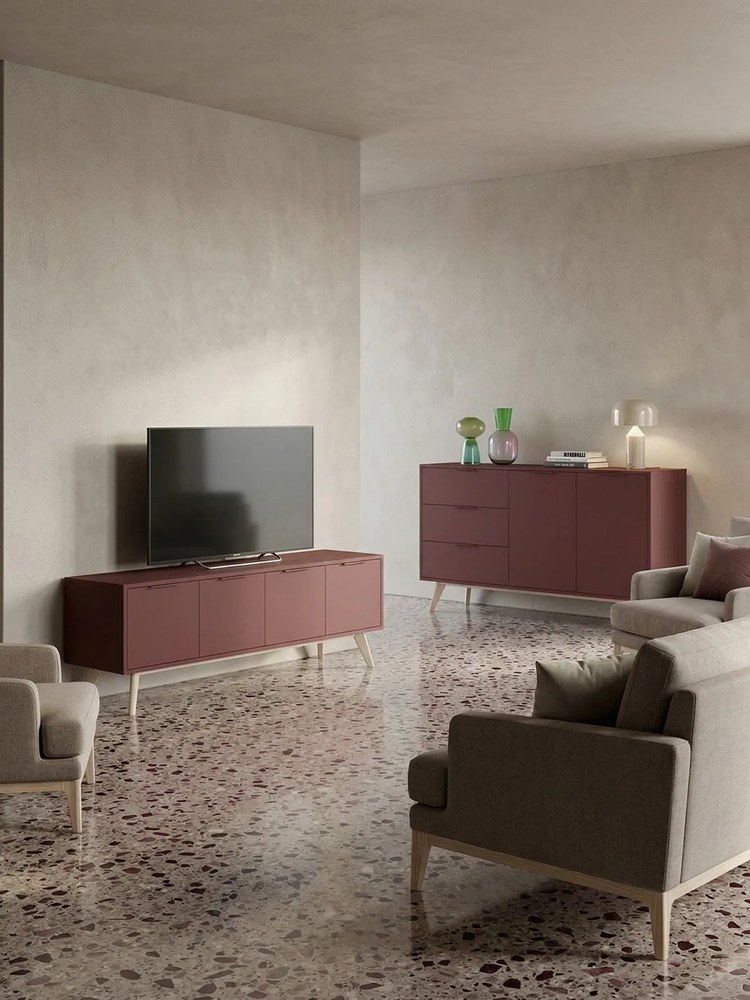 Matný TV stolek v terakotové barvě 140x53x40 cm Campus – Marckeric