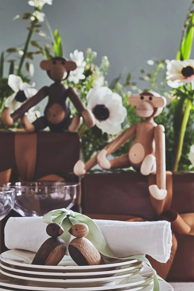 Soška z masivního dubového dřeva Kay Bojesen Denmark Monkey