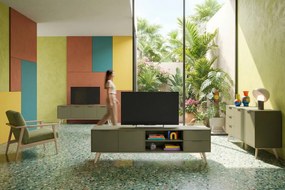 Zelený matný TV stolek 140x53x40 cm Campus – Marckeric