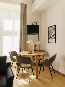 Černá stojací lampa White Label Tokio