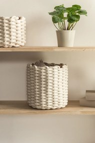 Látkový košík ø 25x25 cm Peach Skin Round M – Bigso