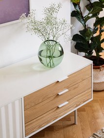 TV stolek v dekoru dubu v bílo-přírodní barvě 180x52 cm Sierra – Teulat