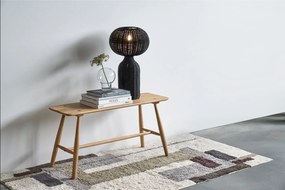 Černá stolní lampa s ratanovým stínidlem (výška 43 cm) Werna – Villa Collection