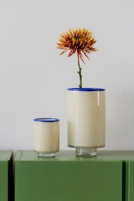 Krémová skleněná váza (výška 21,5 cm) Milo – ONA