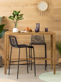 Černá barová židle s ocelovou konstrukcí Kave Home Glenville, výška 74 cm