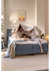 Modrá boxspring postel s úložným prostorem 180x200 cm Elva Bold Line – Bonami Selection
