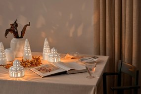 Bílý keramický vánoční svícen Kähler Design Lighthouse, ø 12 cm