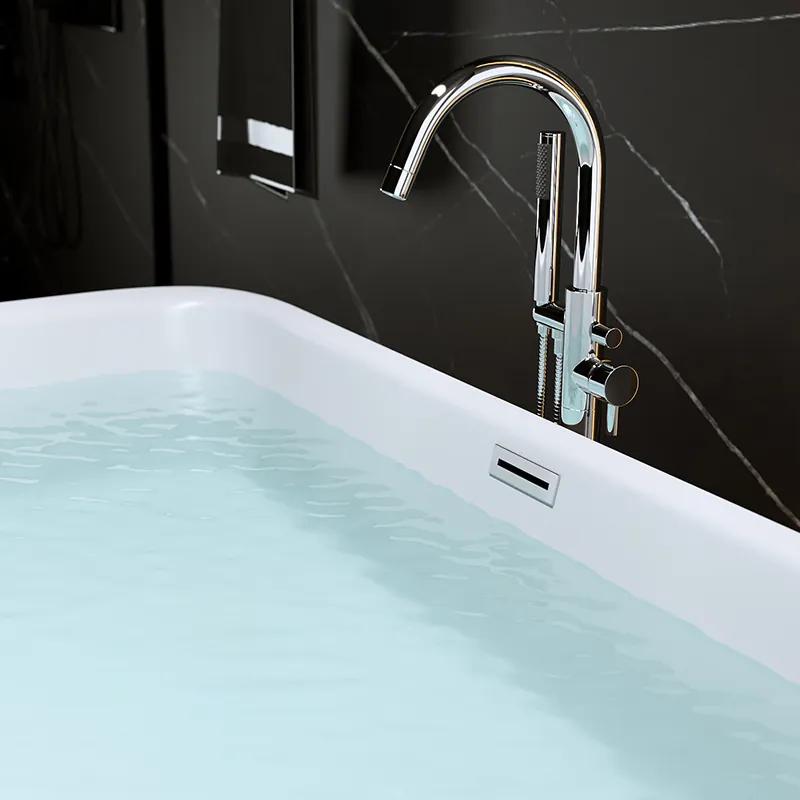 BPS-koupelny Volně stojící akrylátová vana HYD-VIA511C 170x80 bílá, odtokový komplet chrom