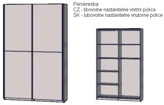 Šatní skříň Ohio, dub sonoma/bílá