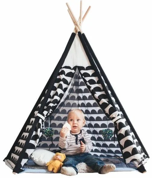 Vigvam design Half Moon Teepee pro chlapce - pětiúhelníkové s doplňky