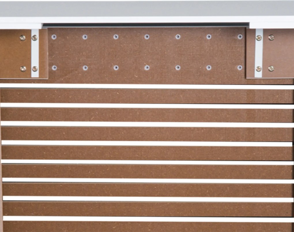 HOMCOM Rozkládací Kryt Radiátoru s Moderním Designem 139-208,5 x 20,5 x 82,5 cm MDF Bílá