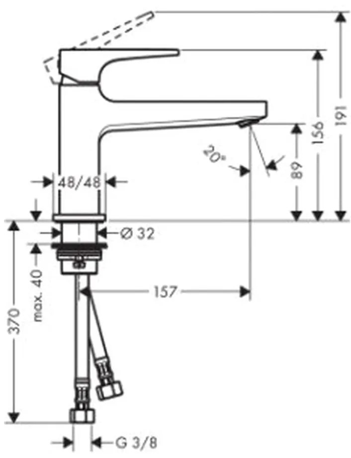 Hansgrohe Metropol, páková umyvadlová baterie 100 CoolStart s odtokovou soupravou Push-Open, chromová, 32503000