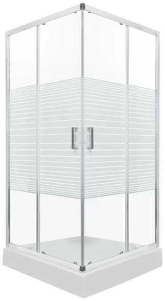 Novoterm Čtvercový sprchový kout NV-Madera STR 80x80 chrom/transparent + vanička