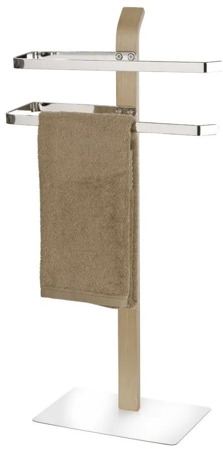 Koupelnový stojanový věšák na ručníky SAMONA BROWN, 2-ramenný, WENKO