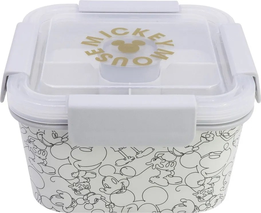 Bílý plastový dětský svačinový box Mickey Mouse – STOR
