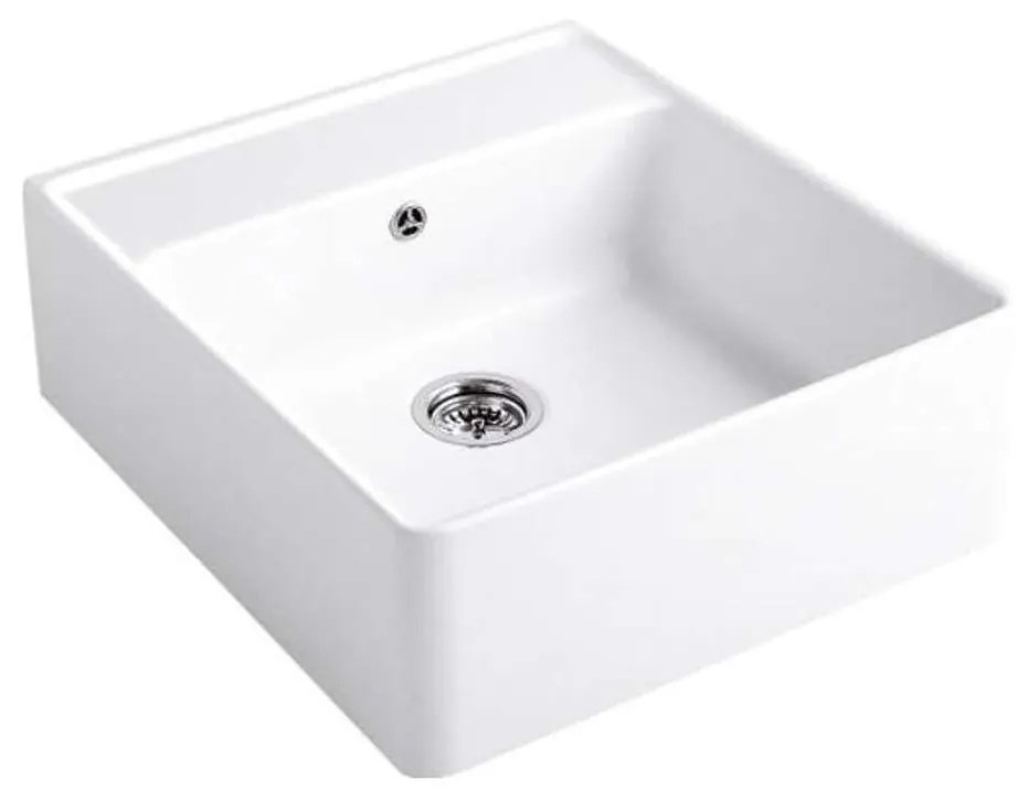 Villeroy & Boch - Keramický dřez 63x60 cm s odtokem, CeramicPlus, alpská bílá 632062R1