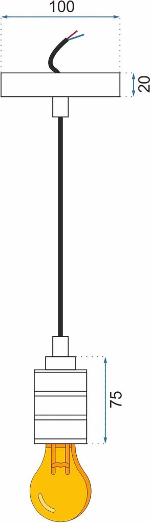 Toolight Toolight, závěsná stropní lampa 1xE27 APP342-1CP, černá, OSW-08409
