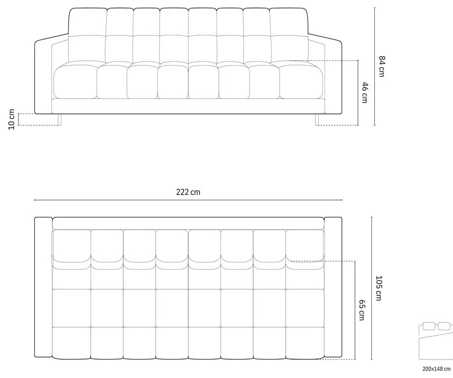 Tmavě modrá rozkládací/s úložným prostorem pohovka z textilie bouclé 222 cm Bali – Cosmopolitan Design