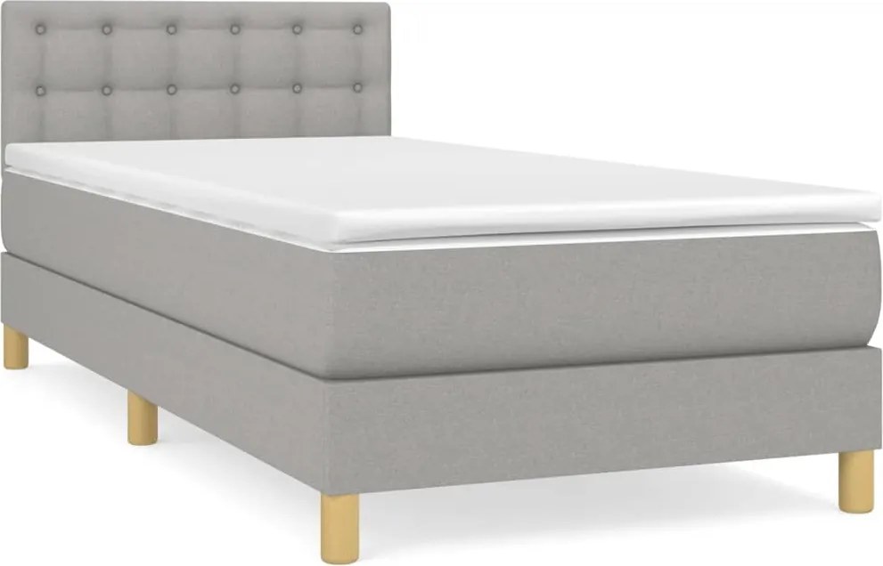 Box spring postel s matrací světle šedá 80 x 200 cm textil 3140889