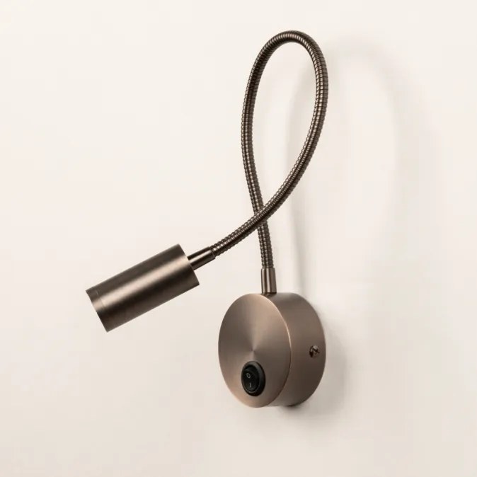 Nástěnné designové LED svítidlo s vypínačem Fibie Coffe Brown