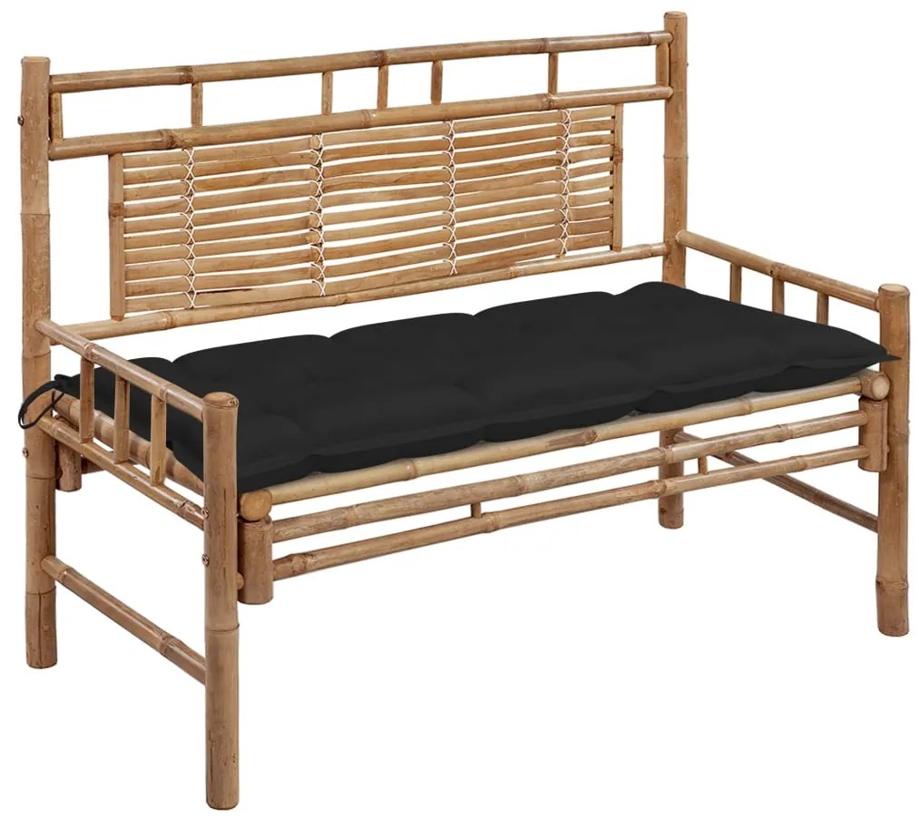 Zahradní lavice s poduškou 120 cm bambus 3063898
