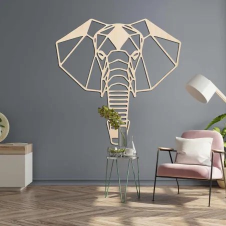 Geometrický slon ze dřeva – nástěnná dekorace na zeď I SENTOP PR0237