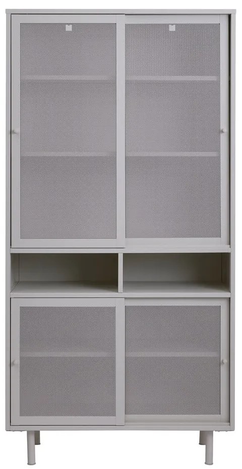 Šedá kovová skříň s posuvnými dveřmi 90x180x40 cm Veep – Unique Furniture