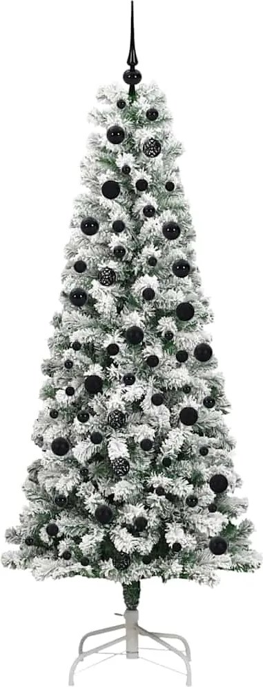 Umělý Skládací Vánoční Strom 300 LED Zelená a bílá 210 cm 3395605