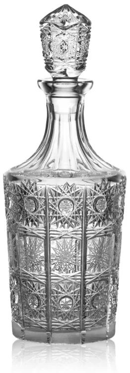 Bohemia Crystal Ručně vyráběná a ručně broušená láhev se zátkou 1000ml