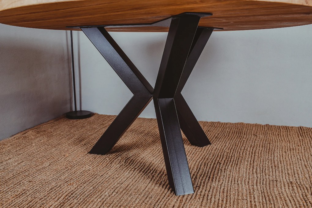 Wudboys Jídelní stůl ROUND - IKS Barva kovu: Bílá, Dřevo: Dub, Rozměr: Průměr 150 cm, moderní skandinávský styl