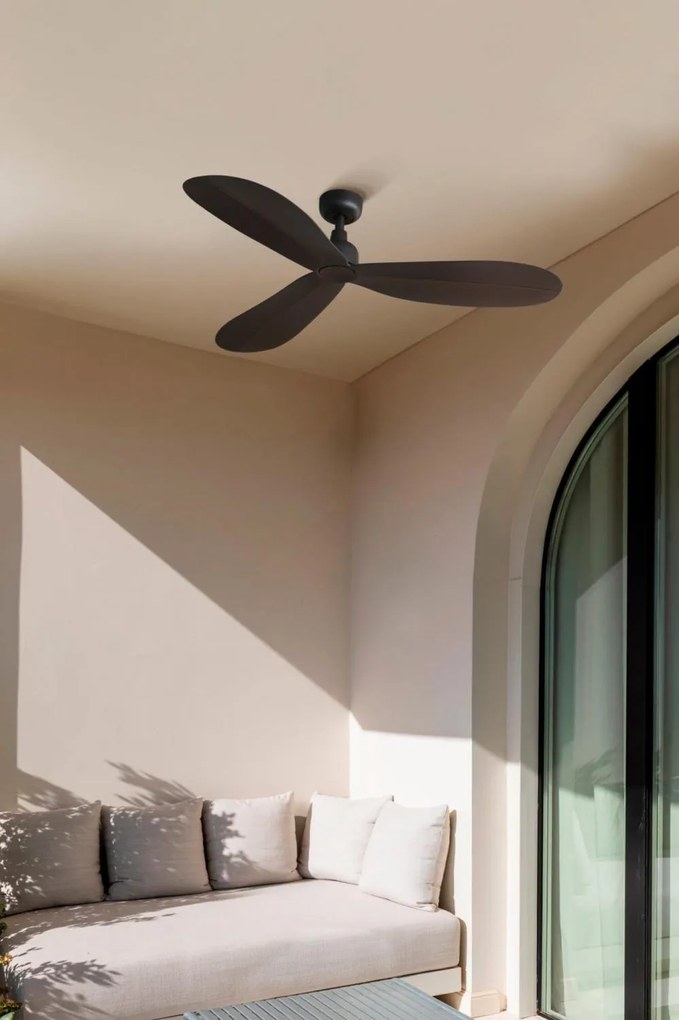 FARO 34301 PALMA M stropní ventilátor, hnědá s IP44 motorem - FARO