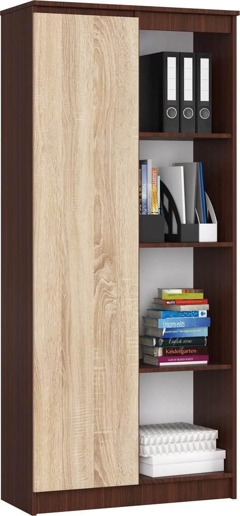 Regál R80 1D4P wenge/dub sonoma
