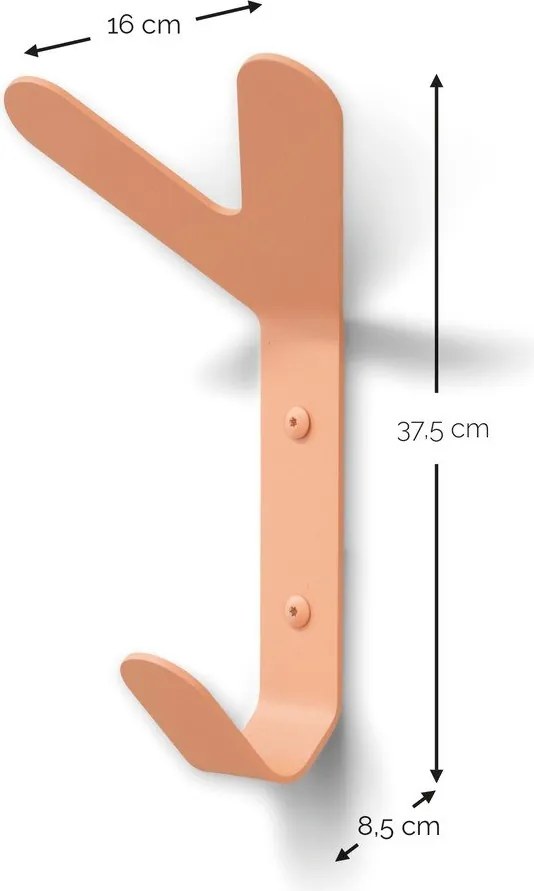 Nástěnný ocelový háček v lososové barvě Frondo – Spinder Design