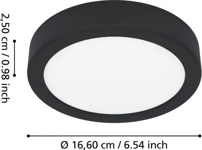 Eglo 901324 - LED Koup. strop. svítid. FUEVA LED/7,5W/230V pr.16,6cm IP44 černá