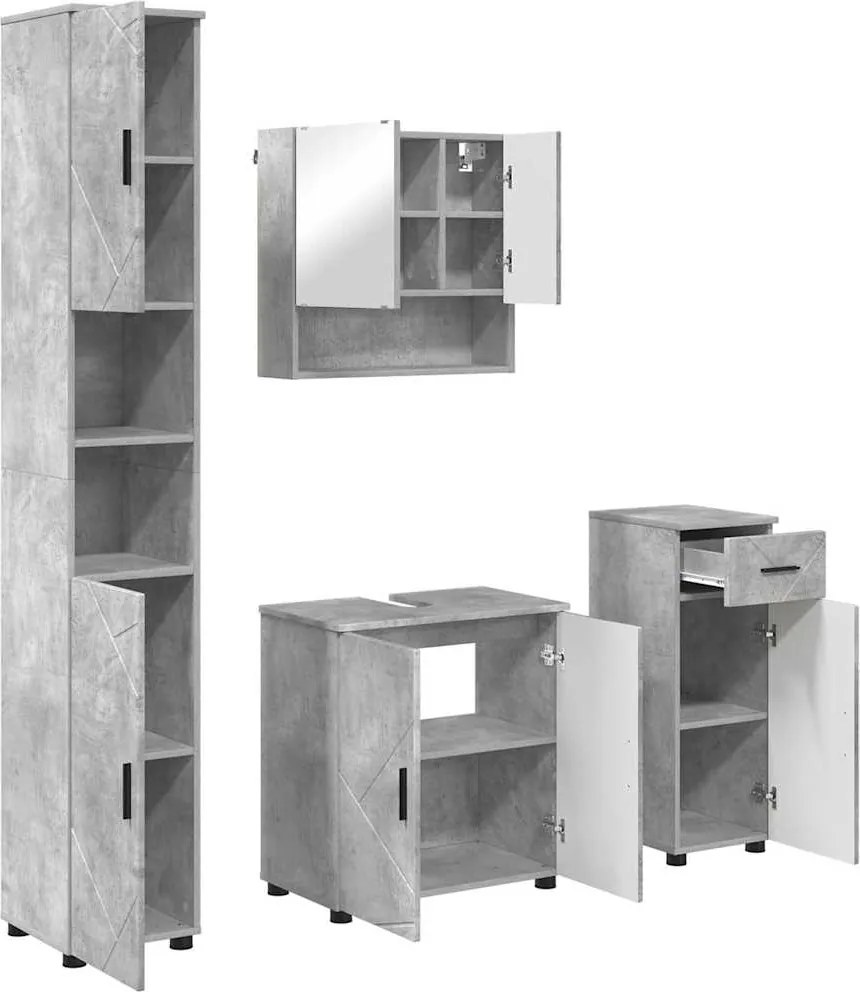 Sada koupelnového nábytku 4 ks Betonově šedá 61 x 35 x 64 cm 3392976