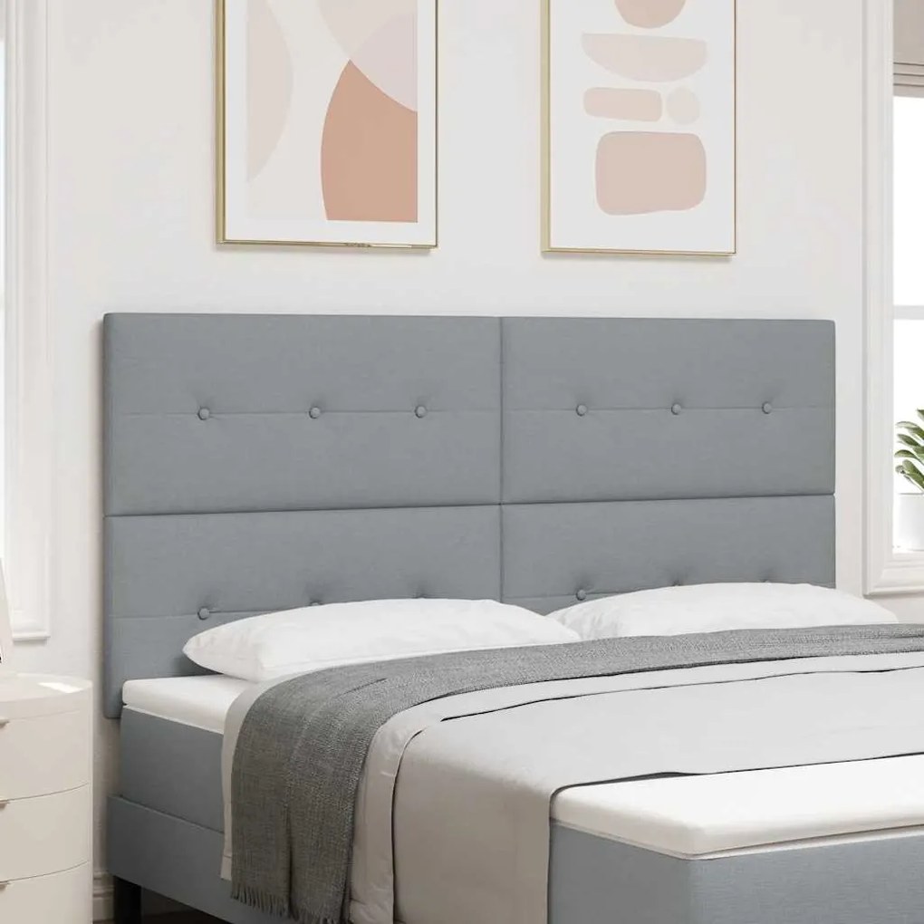 Výškově nastavitelné čelo postele Světle šedá 180 cm textil 3337847