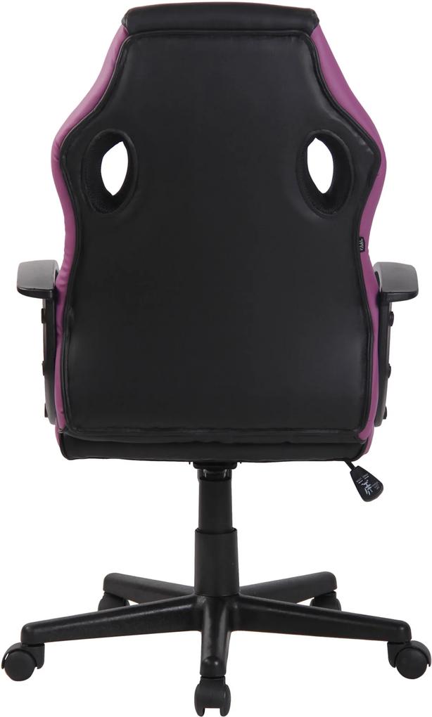 Kancelářská/Herní židle Haxby - umělá kůže a síťování | černá a fialová