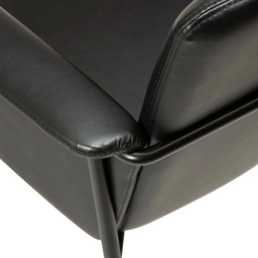 OnaDnes -20% ​​​​​Dan-Form Černá koženková jídelní židle DAN-FORM Vale s područkami