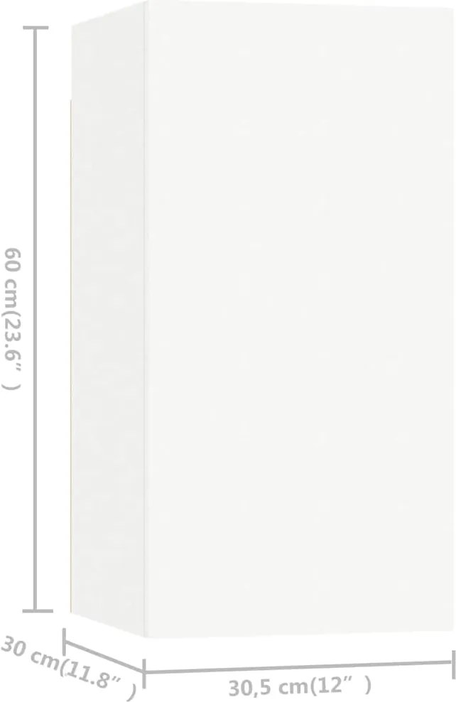 TV skříňky 7 ks bílé 30,5 x 30 x 60 cm kompozitní dřevo 3078743
