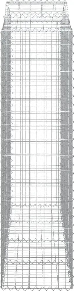 Klenutý gabionový koš 200 x 50 x 180/200 cm pozinkované železo 153399