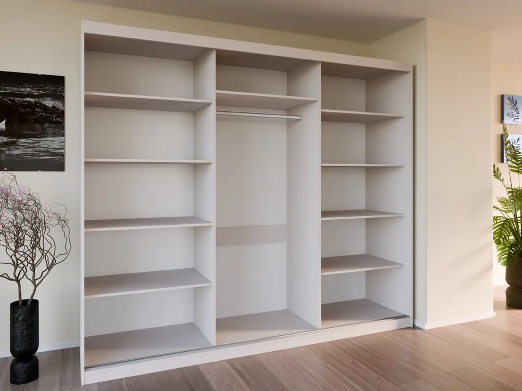 GiB Meble Šatní skříň BREGI SZ250 Barva: Votan/černá