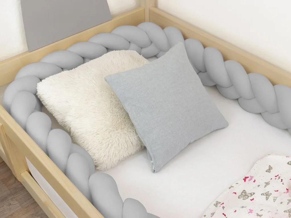 Benlemi Textil pro dětské postele - cop/mantinel Délka copu, mantinelu: 200 cm (2m), Barva copu/mantinelu: Bílo-šedo-mint