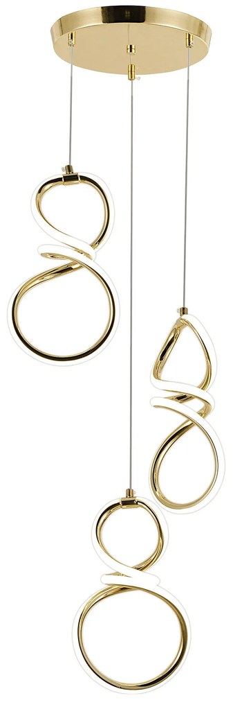 Toolight Závěsné LED svítidlo Luxury Glamour 5 G073-3CPR zlaté