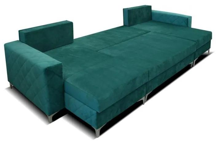 ANTEX MASSIMO BIS rozkládací sedačka ve tvaru U s úložným prostorem zelená 307 x 86 x 145 cm