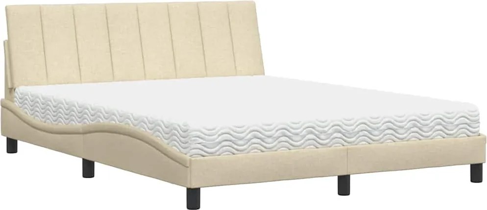 Postel s matrací Hanko krémová 160 x 200 cm textil 3310543